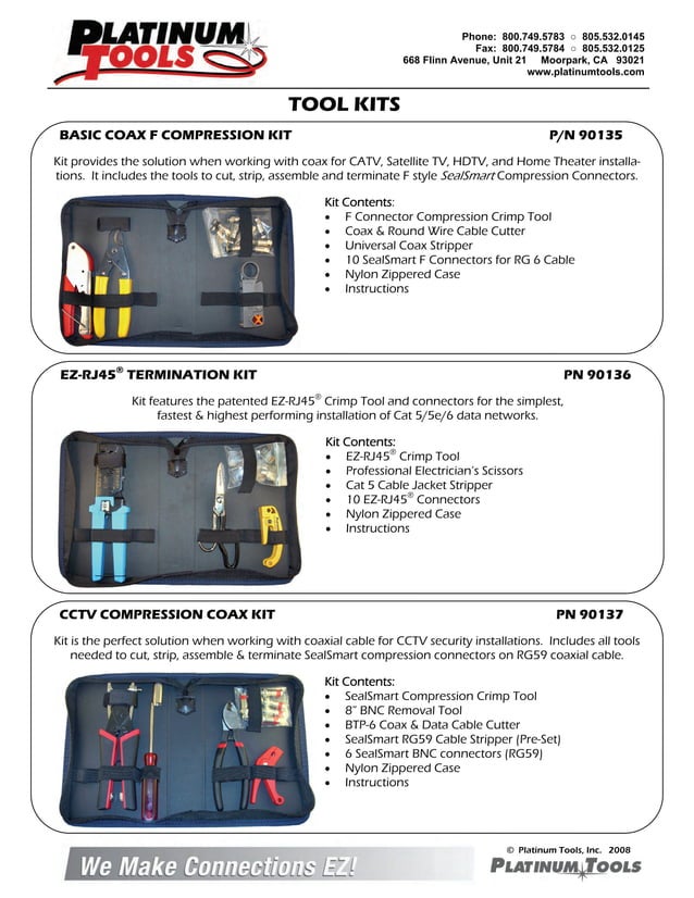 Platinum Tools 90134 Data Sheet | PDF
