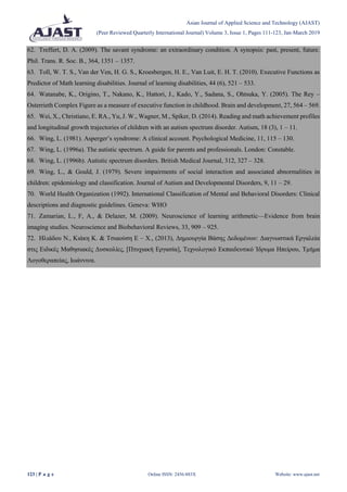 Mathematical Skills in Autism Spectrum Disorder | PDF