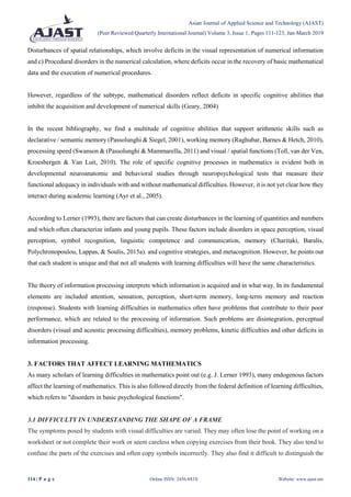 Mathematical Skills in Autism Spectrum Disorder | PDF