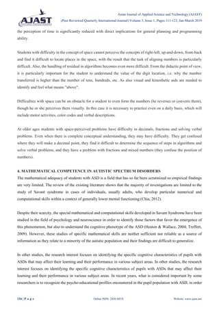 Mathematical Skills in Autism Spectrum Disorder | PDF