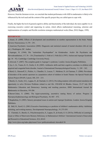 Mathematical Skills in Autism Spectrum Disorder | PDF