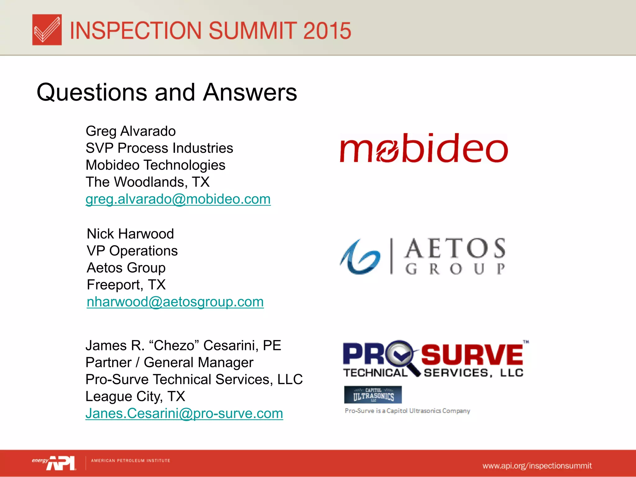 2015 Inspection Summit Presentation 300 | PDF