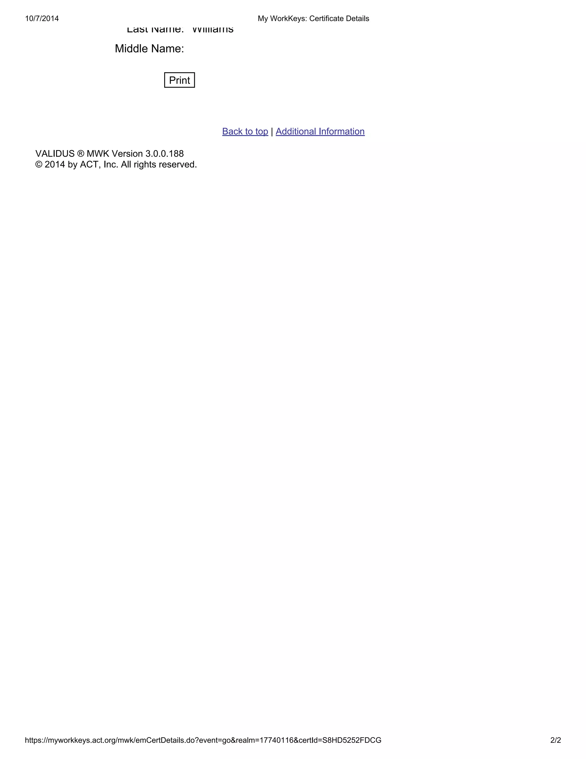 My WorkKeys_ Certificate Details | PDF