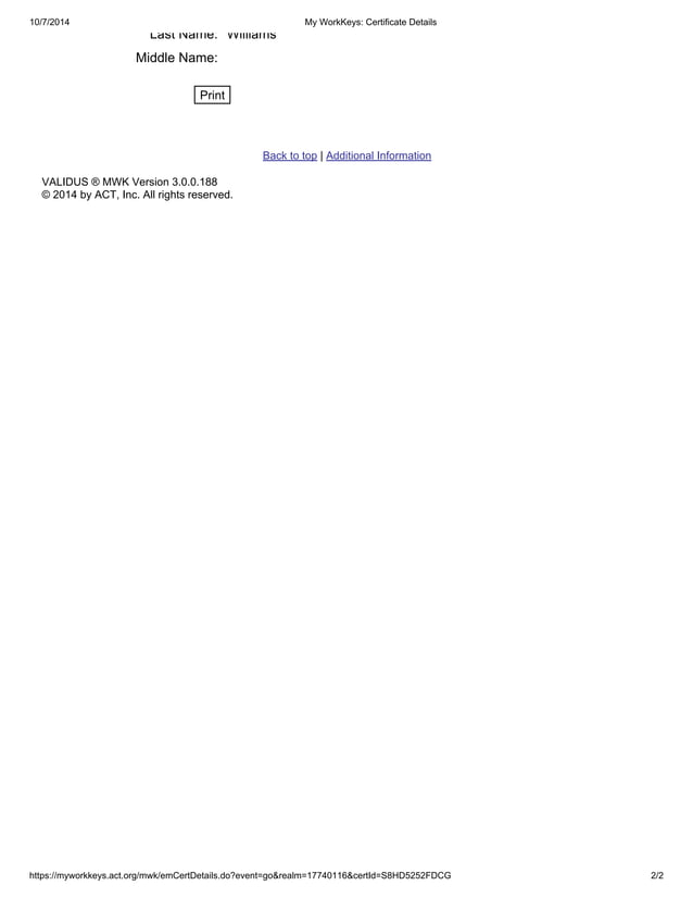 My WorkKeys_ Certificate Details | PDF