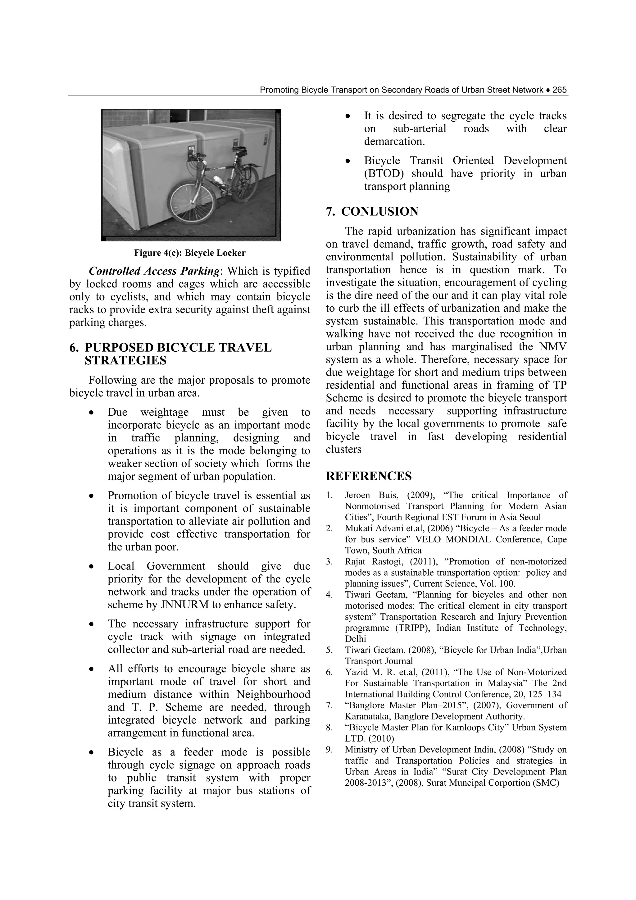 PROMOTING BICYCLE TRANSPORT ON SECONDARY ROADS | PDF