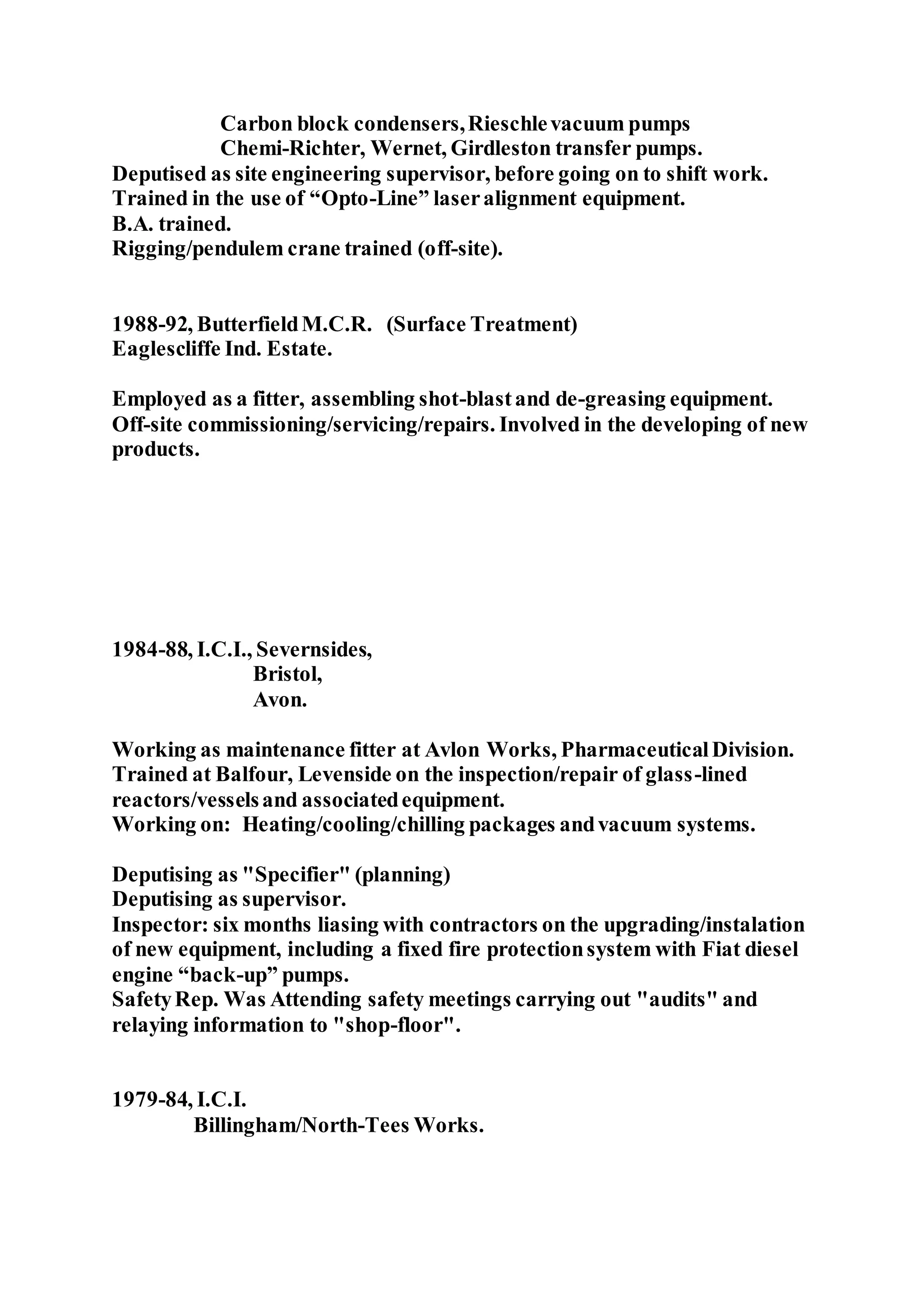 CV Raymond Lidgate Mechanical Fitter | DOCX