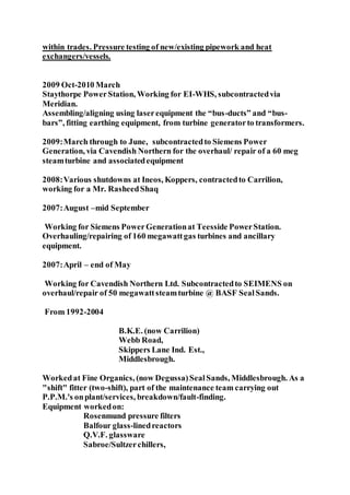 CV Raymond Lidgate Mechanical Fitter | DOCX