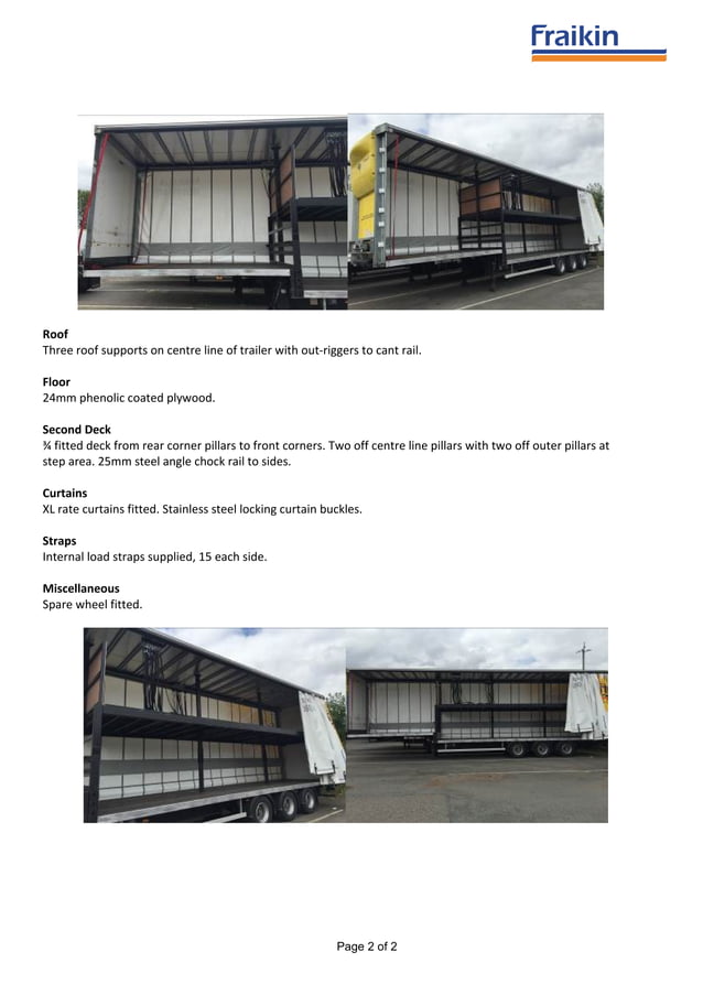 Cartwright Double Deck Trailer Spec | DOC | Auto Type | Automotive