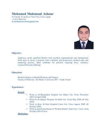 Mohamed Ashour C.V | PDF