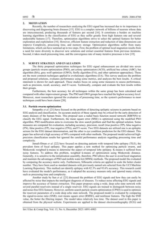 Survey analysis for optimization algorithms applied to electroencephalogram | PDF
