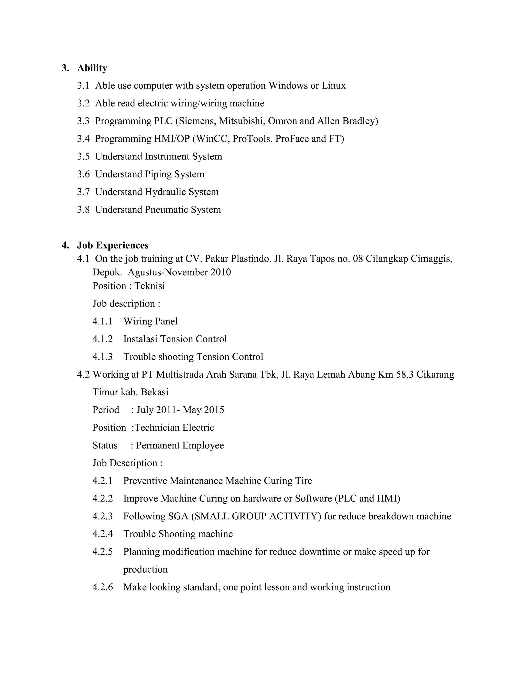 Curriculum Vitae Engineer | PDF