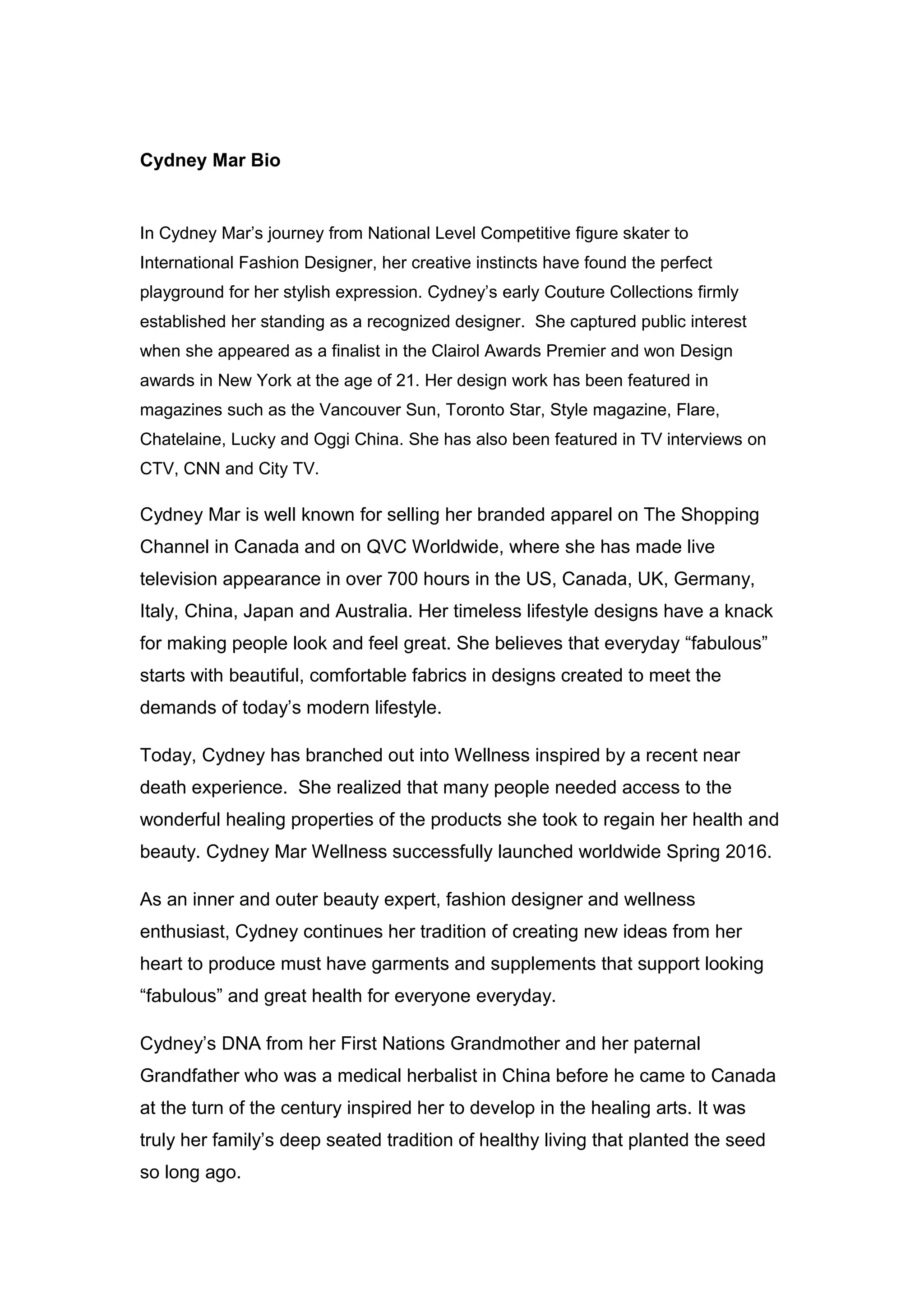 CydneyMar Bio Nov 10 | DOC