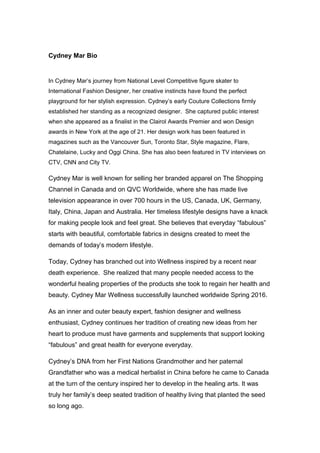 CydneyMar Bio Nov 10 | PDF