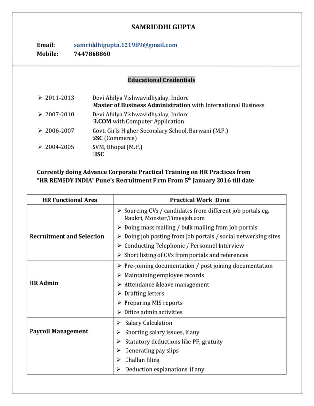 samriddhi gupta Resume | PDF