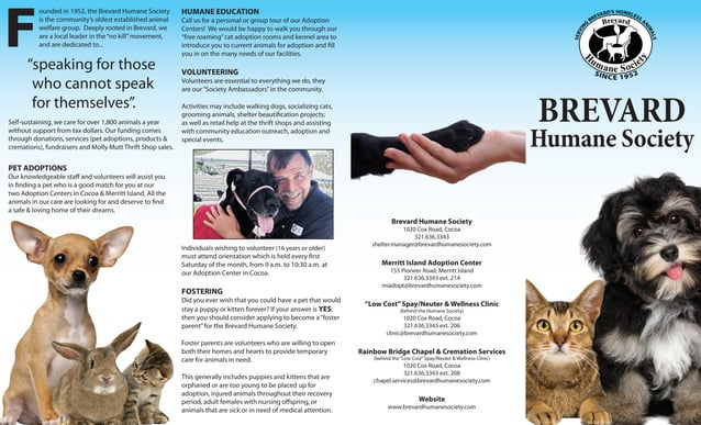 Brochure for Humane Society | PPT