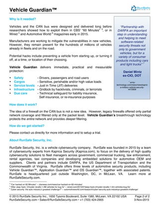 RunSafe Vehicle Guardian | PDF | Automotive Industry | Industries