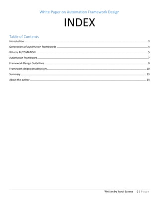 Automation Framework Design | PDF