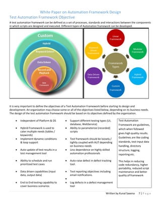 Automation Framework Design | PDF