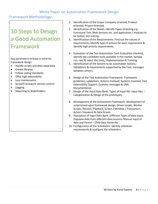 Automation Framework Design | PDF