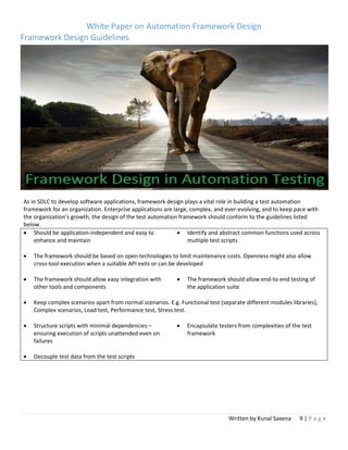 Automation Framework Design | PDF