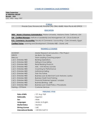 Wael Shalaby - CV 2016 | PDF