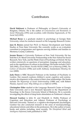 Jerome Bruner Language Culture And Self 1st David Bakhurst Ed | PDF