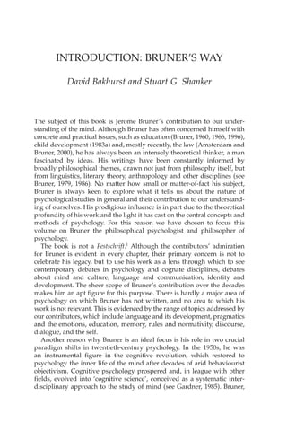 Jerome Bruner Language Culture And Self 1st David Bakhurst Ed | PDF