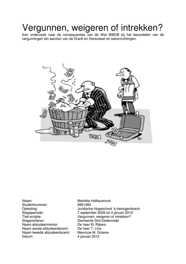 scriptie Wet BIBOB | PDF