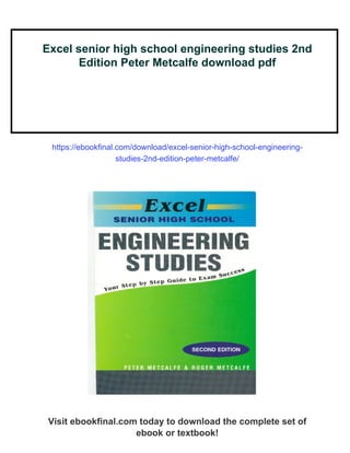 Excel senior high school engineering studies 2nd Edition Peter Metcalfe ...