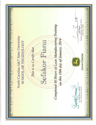 Lean Manufacturing certification | PDF