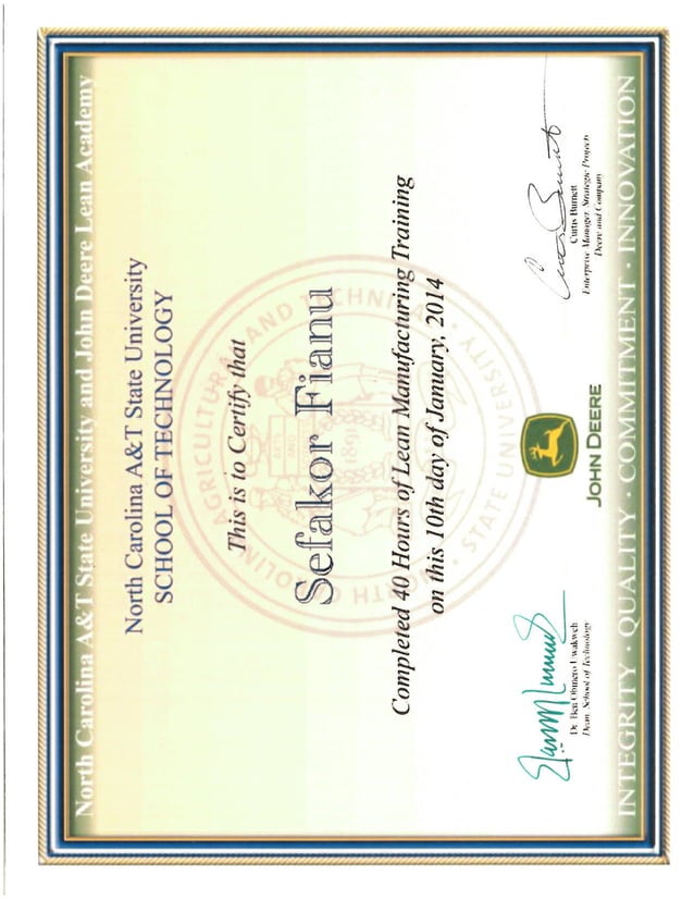Lean Manufacturing certification | PDF