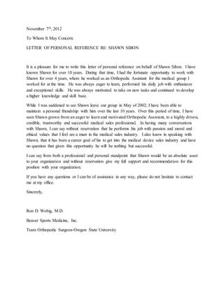 Ron Wobig Letter of Reference | DOCX