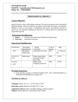 manish new resume | DOC | Computing | Technology & Computing