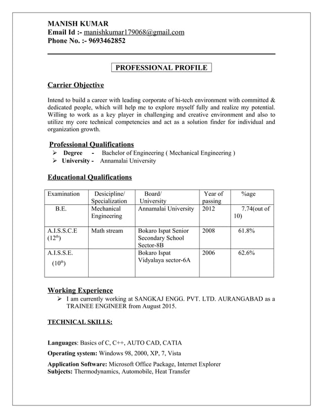 manish new resume | DOC | Computing | Technology & Computing