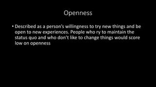 Five dimensions of personality | PPTX