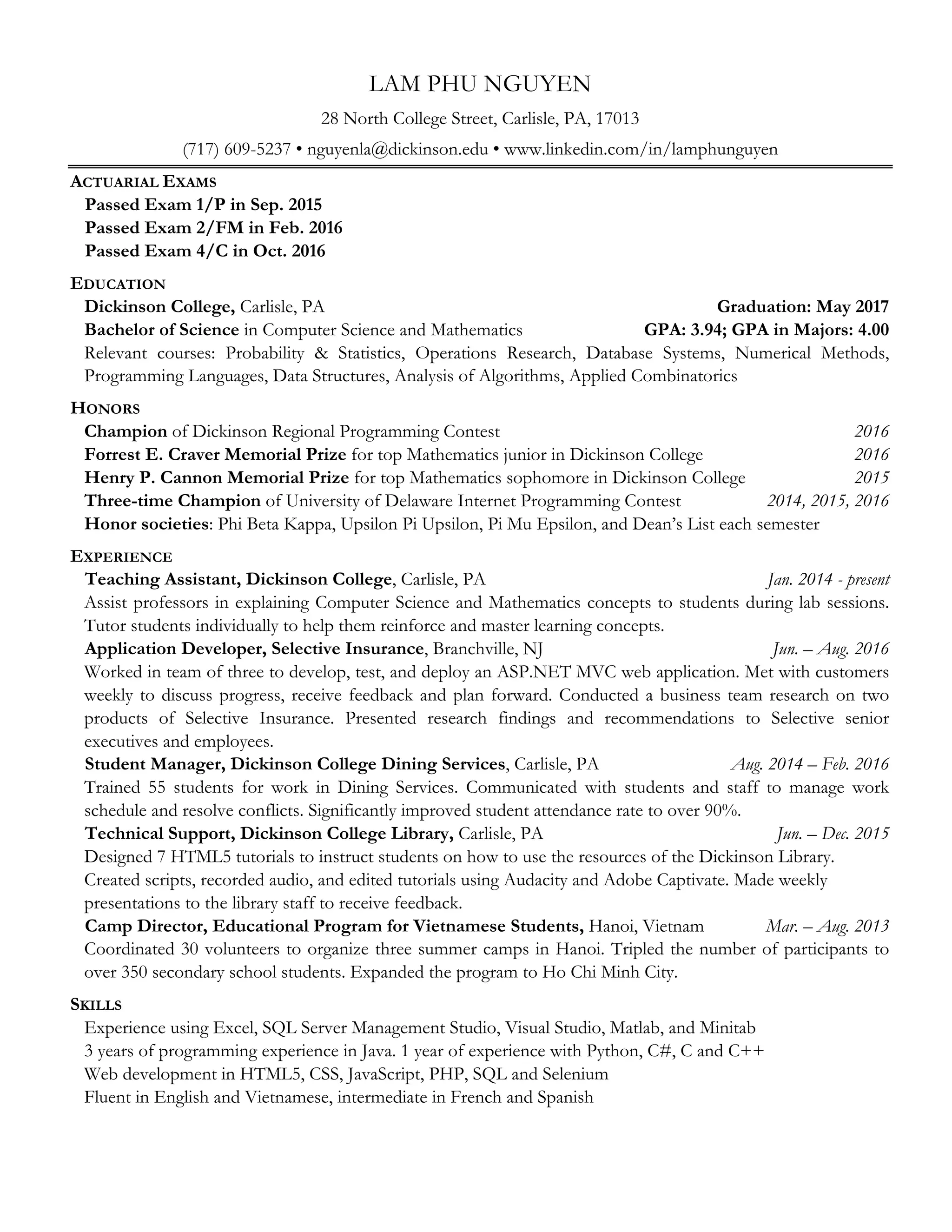 Lam Nguyen Resume | PDF