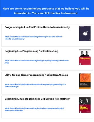Programming in Lua 3rd Edition Roberto Ierusalimschy | PDF
