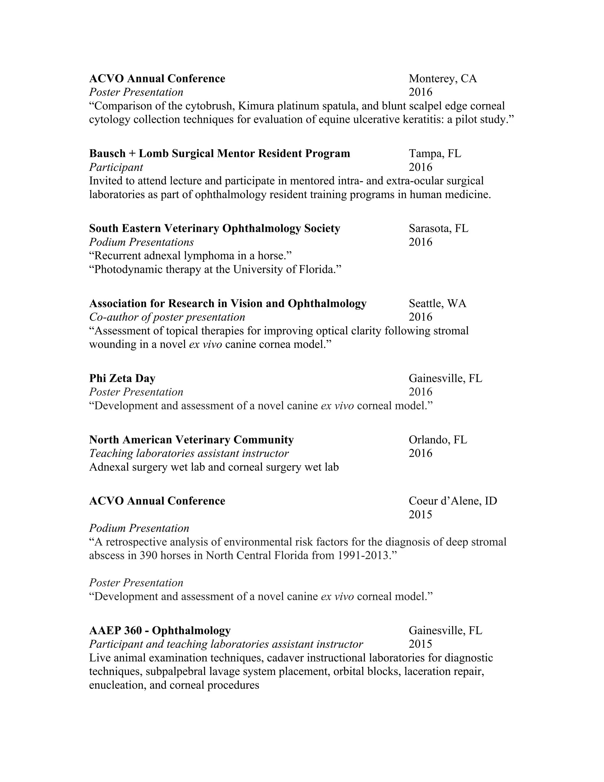 Proietto CV 2016 | PDF