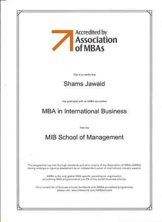 MIB _MBA Certificate | PDF