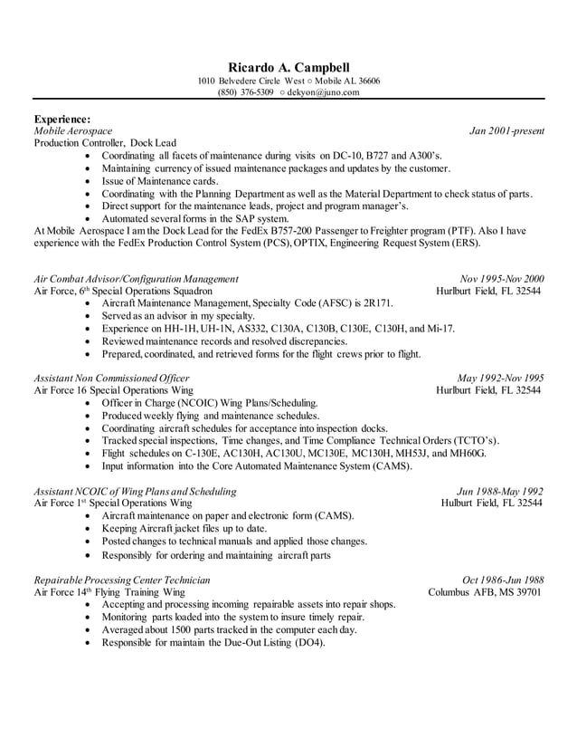 rickresume2016 | DOCX | Aviation Industry | Industries