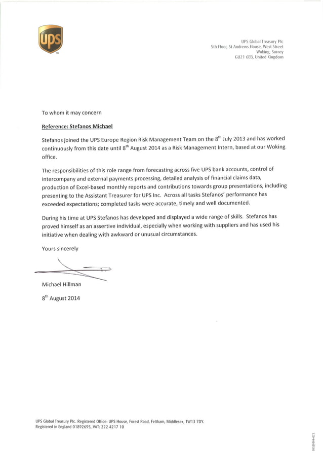 UPS reference from manager | PDF