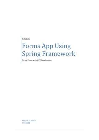 IndieLabs-FormsApp Using Spring Framework | PDF