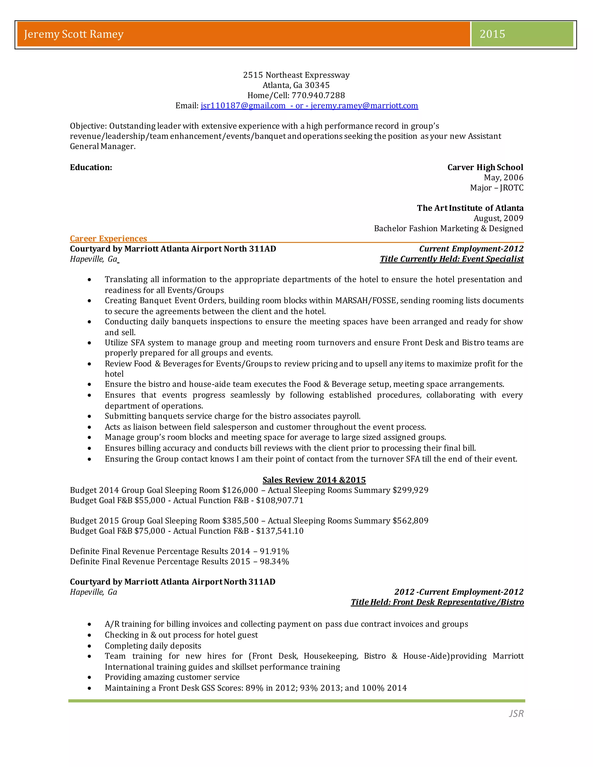 Jeremy S Ramey Marriott Resume (2) | DOCX