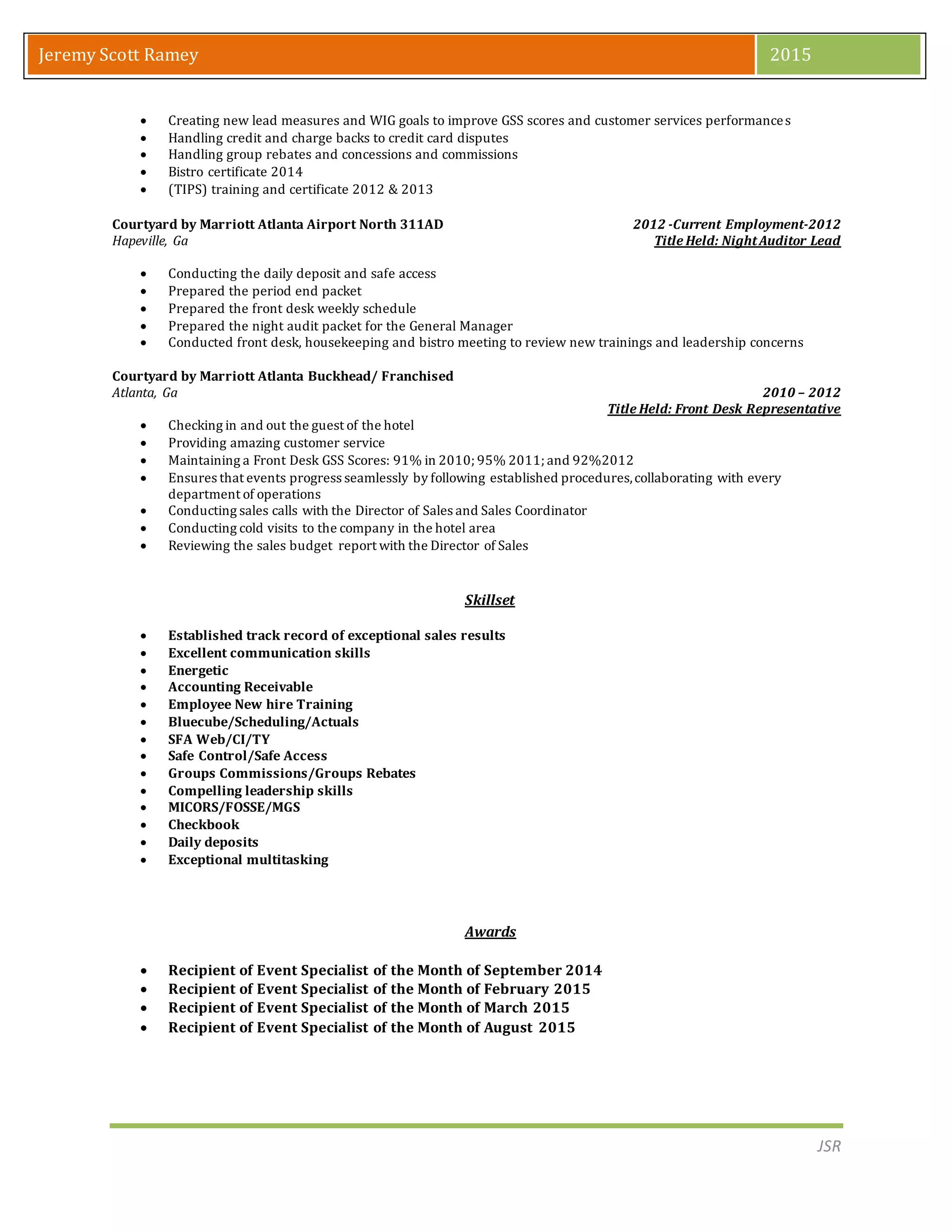 Jeremy S Ramey Marriott Resume (2) | DOCX