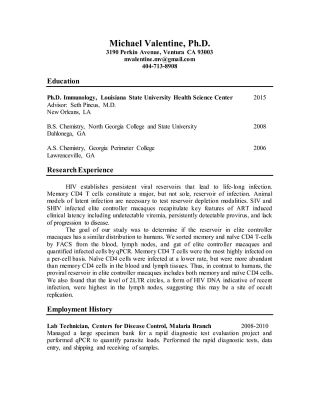 Michael Valentine CV | DOCX