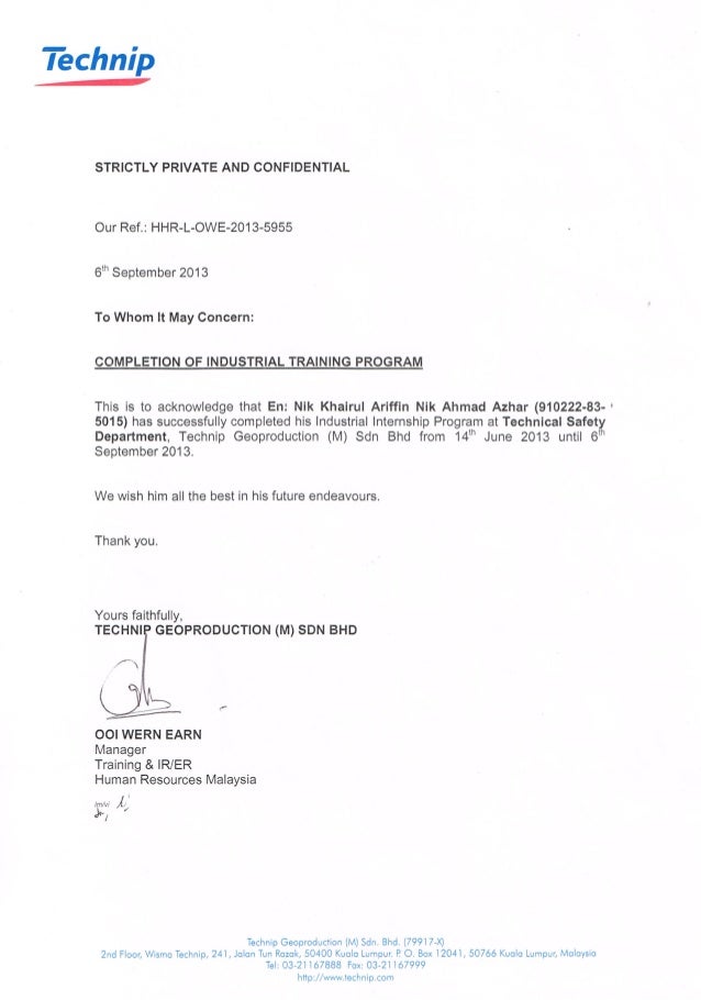 Completion Of Industrial Training completion-of-industrial-training