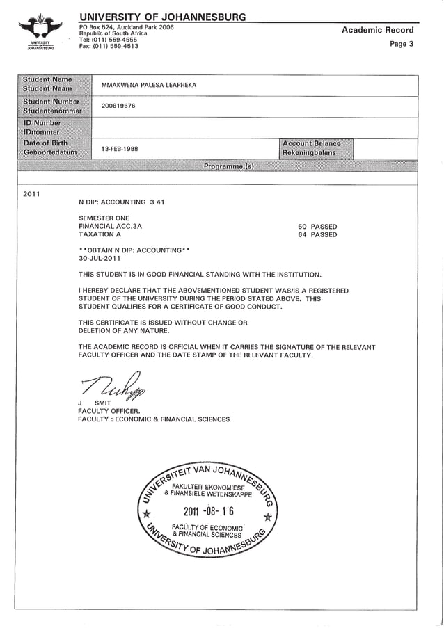 Academic History | PDF