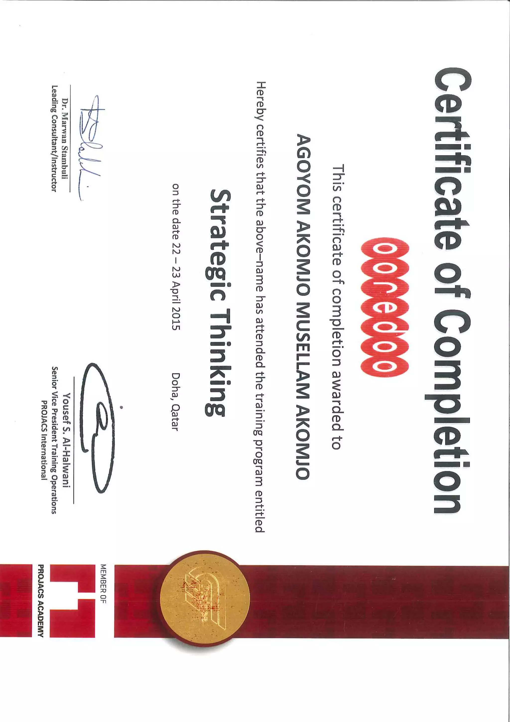 Strategic Thinking Course Certificate | PDF