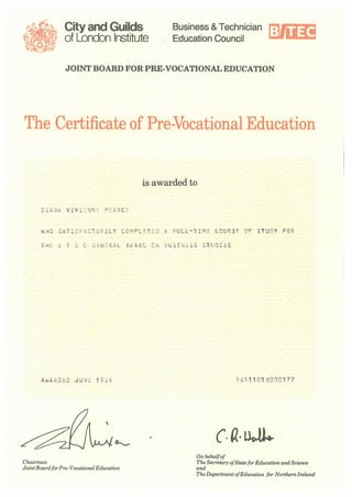 BEC General Diploma Cert & Results | PDF