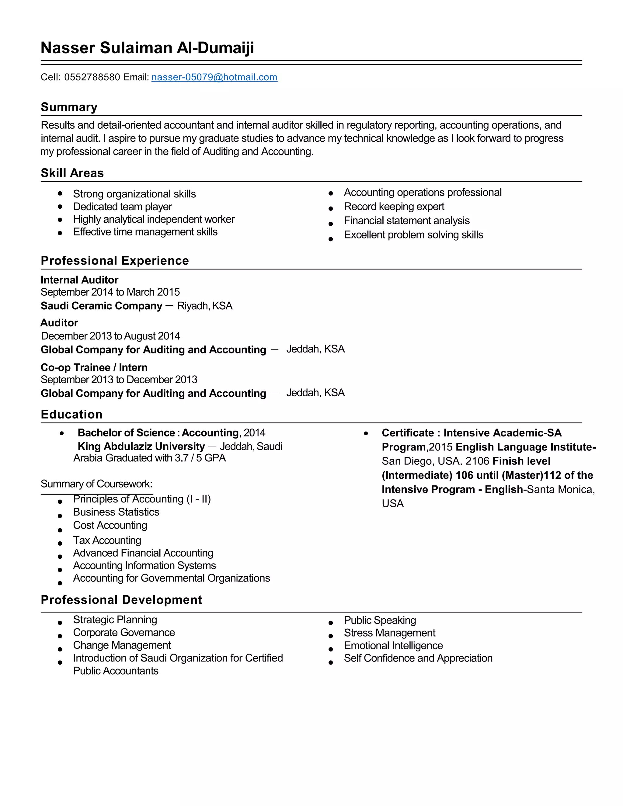 NasserAldumaiji - CV 2.docx | PDF
